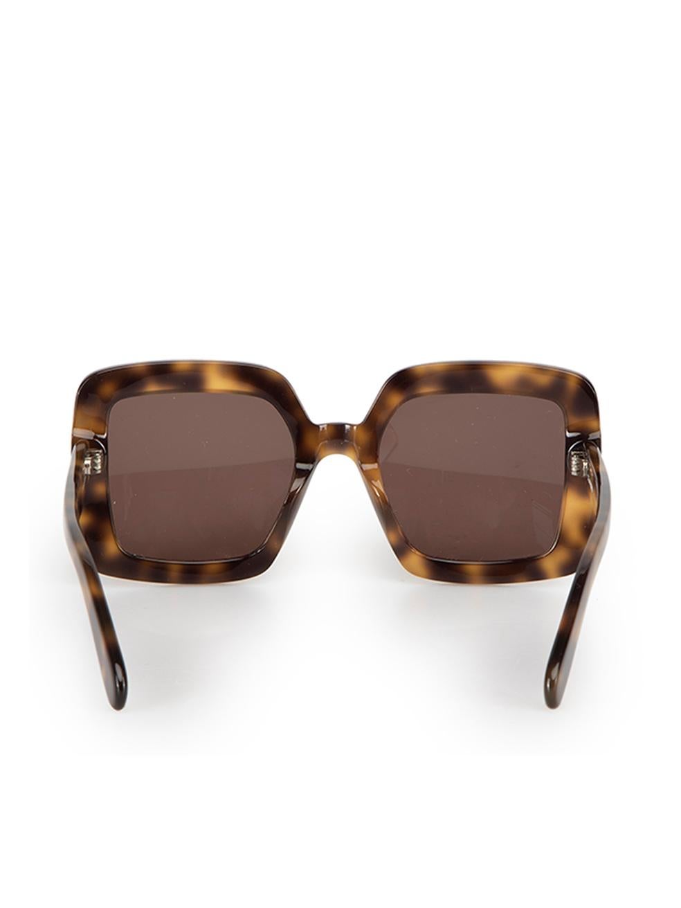 Courrèges Womens Brown Tortoiseshell Oversized Square Sunglasses For