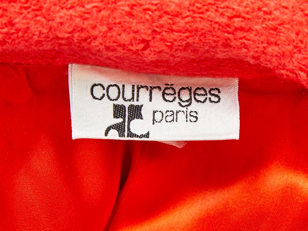 Courrèges Wool Boucle Coat at 1stDibs