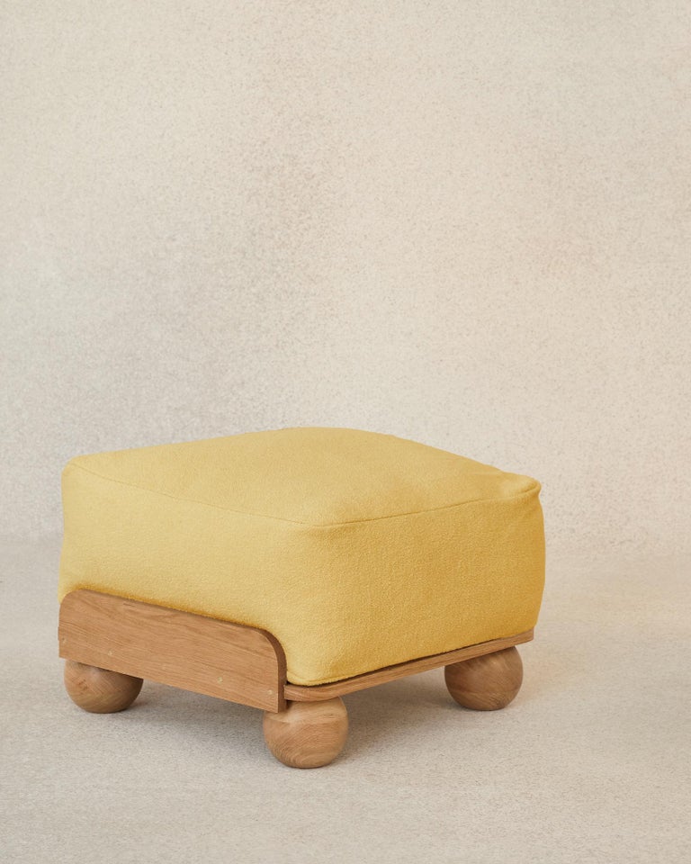 Cove Footstool in Straw Yellow For Sale at 1stDibs
