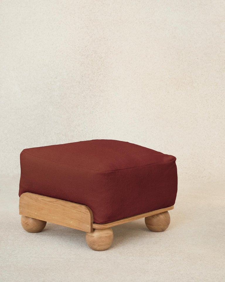 Cove Footstool in Terracotta Red For Sale at 1stDibs