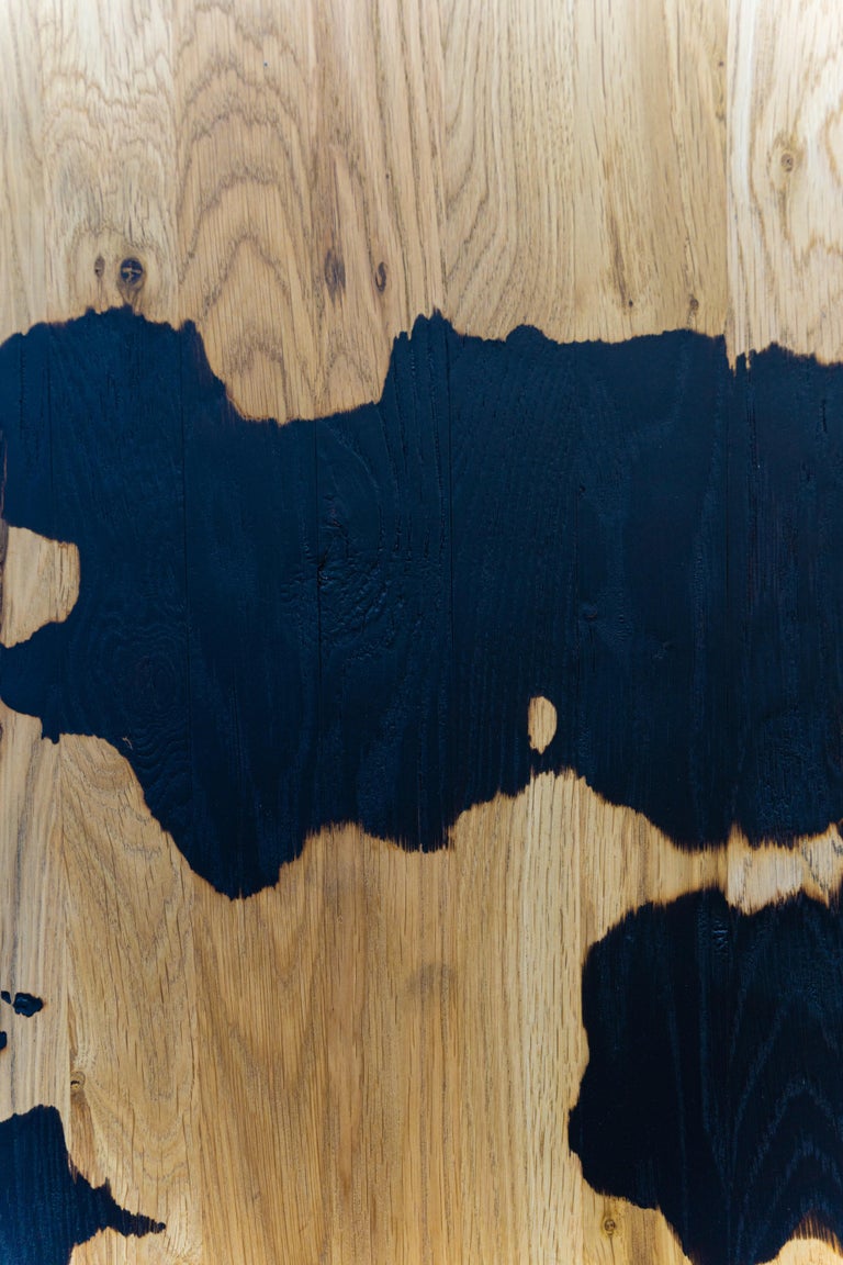 Cow Patterned Trio Oak Wall Piece by Daniel Elkayam For Sale at 1stDibs