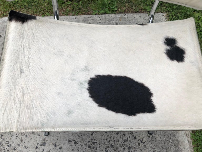Cowhide and Chrome Eames Style Chair at 1stDibs