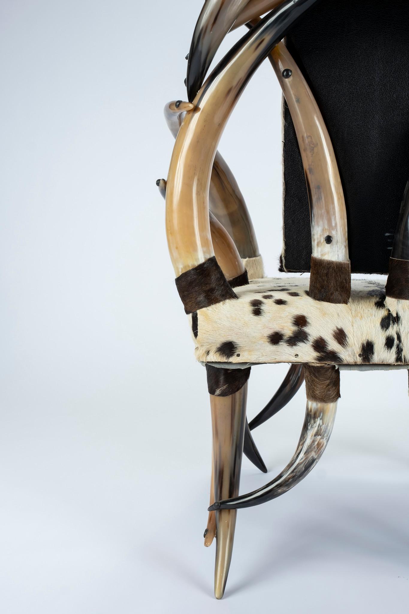 Cowhide Horn Chair at 1stDibs | cow chair for adults, cow hide chair ...