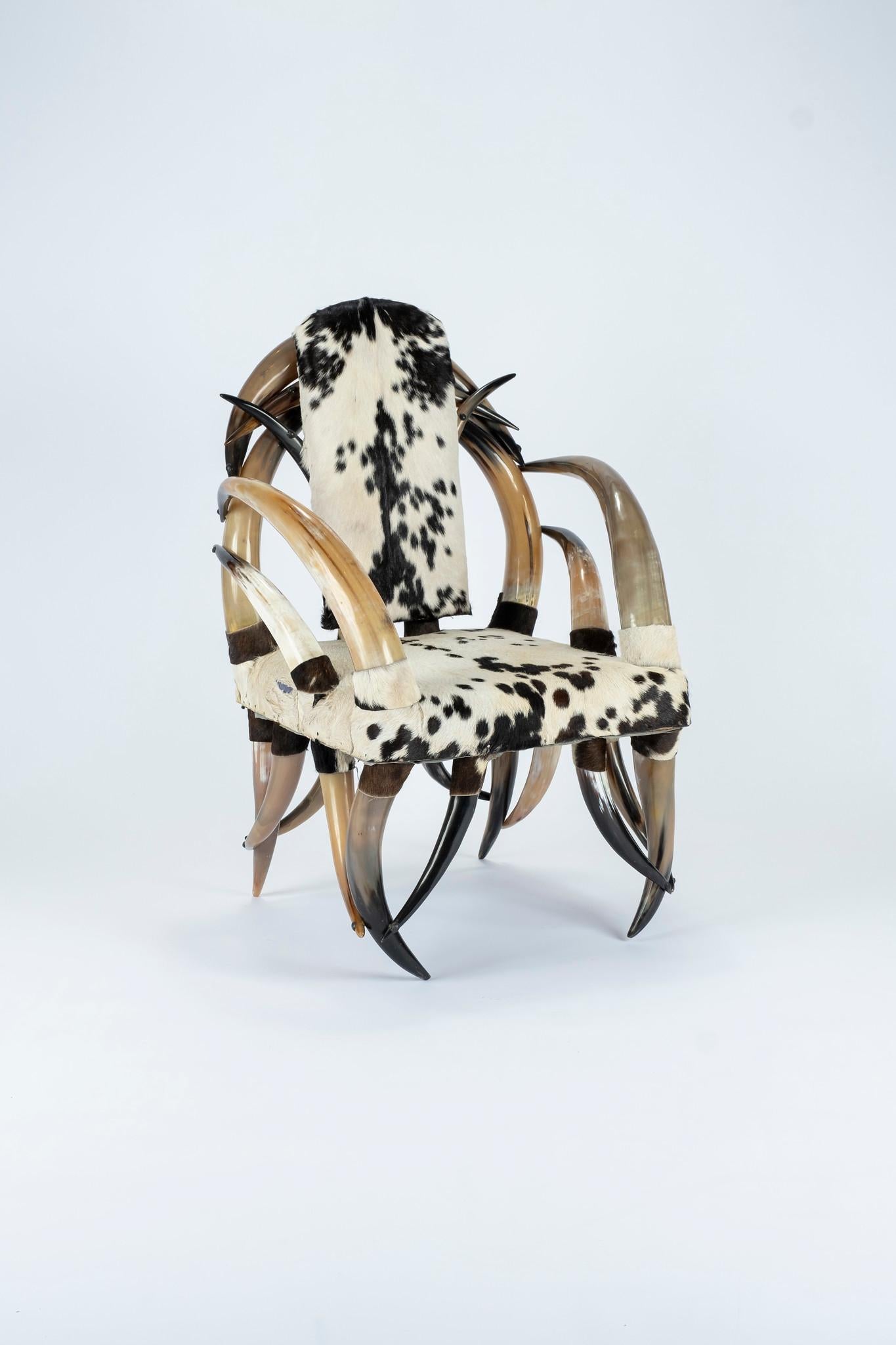 Cowhide Horn Chair at 1stDibs | cow chair for adults, cow hide chair ...