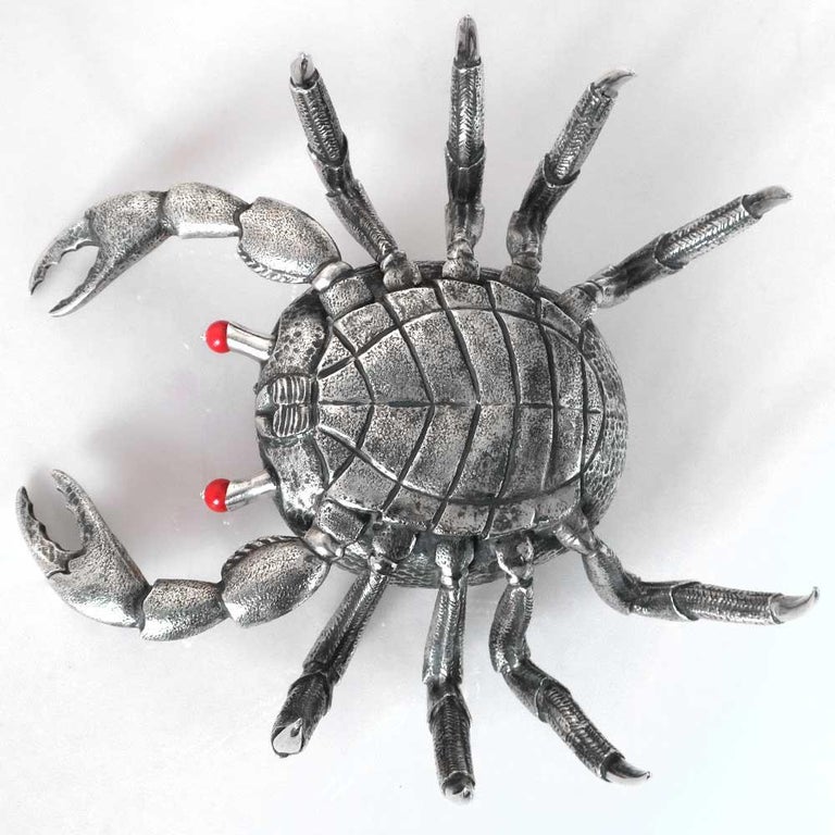 Crab by Alcino Silversmith Handcrafted in Sterling Silver with Rock ...