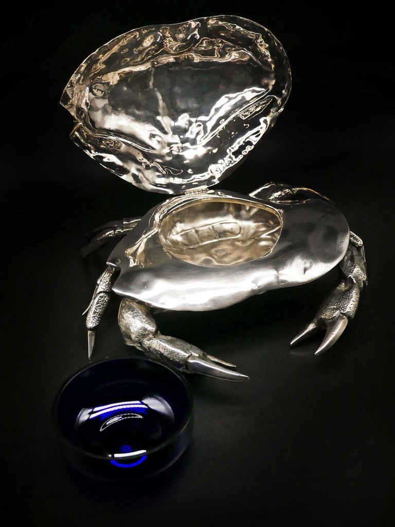 Crab Caviar Cup in Silver Plate For Sale at 1stDibs