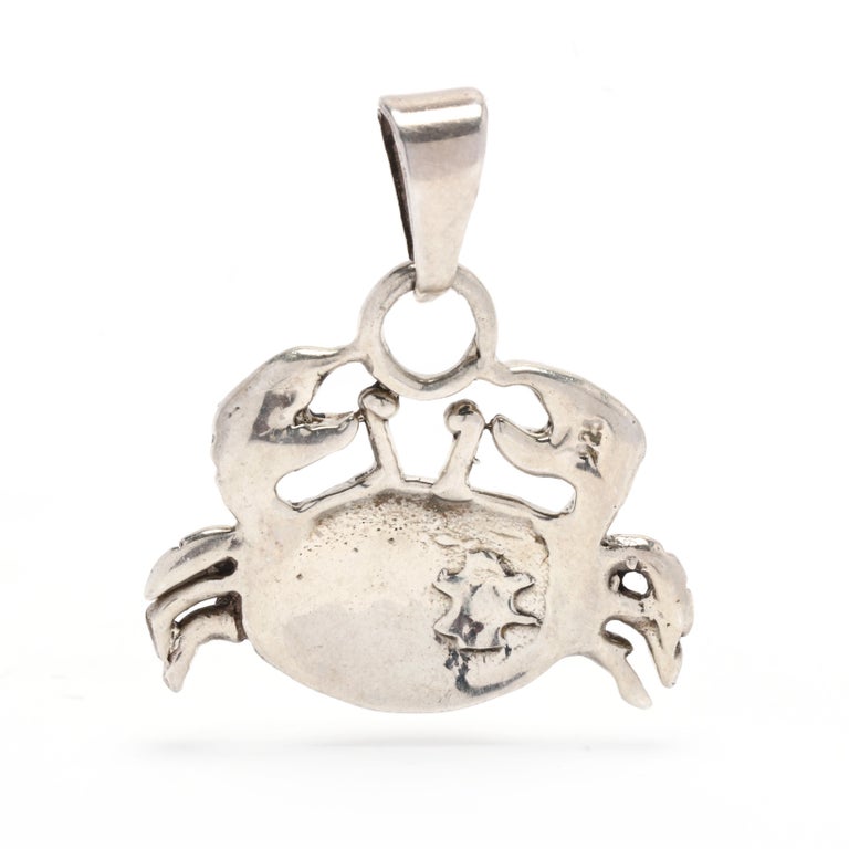 Crab Pendant, Sterling Silver, Massachusetts Pendant For Sale at 1stDibs
