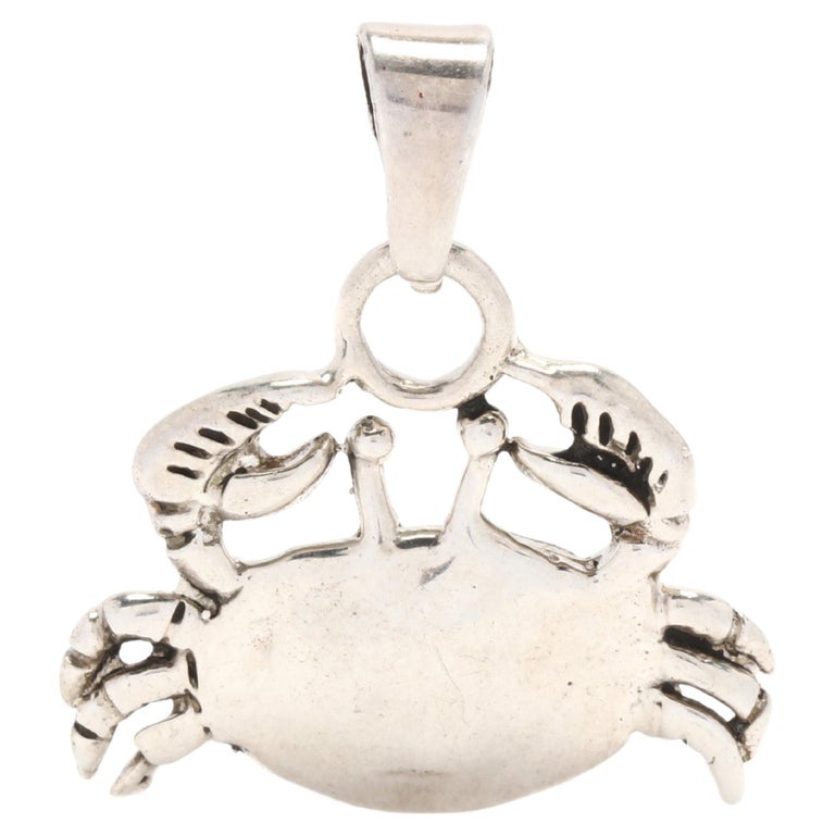Crab Pendant, Sterling Silver, Massachusetts Pendant For Sale at 1stDibs