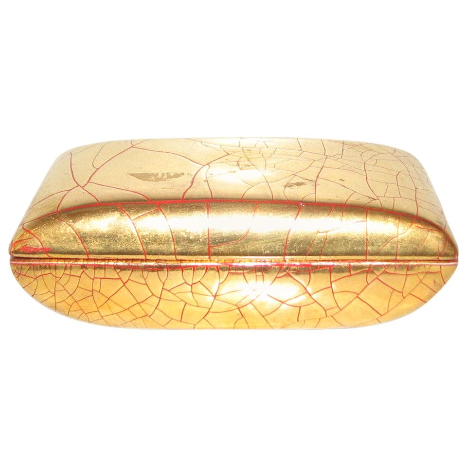 Jewelery Gold Box in Brass Gold Finish For Sale at 1stDibs