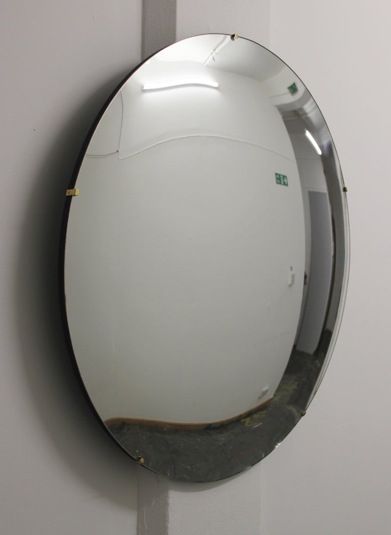 Orbis™ Round Convex Modern Handcrafted Frameless Mirror - Large at 1stDibs