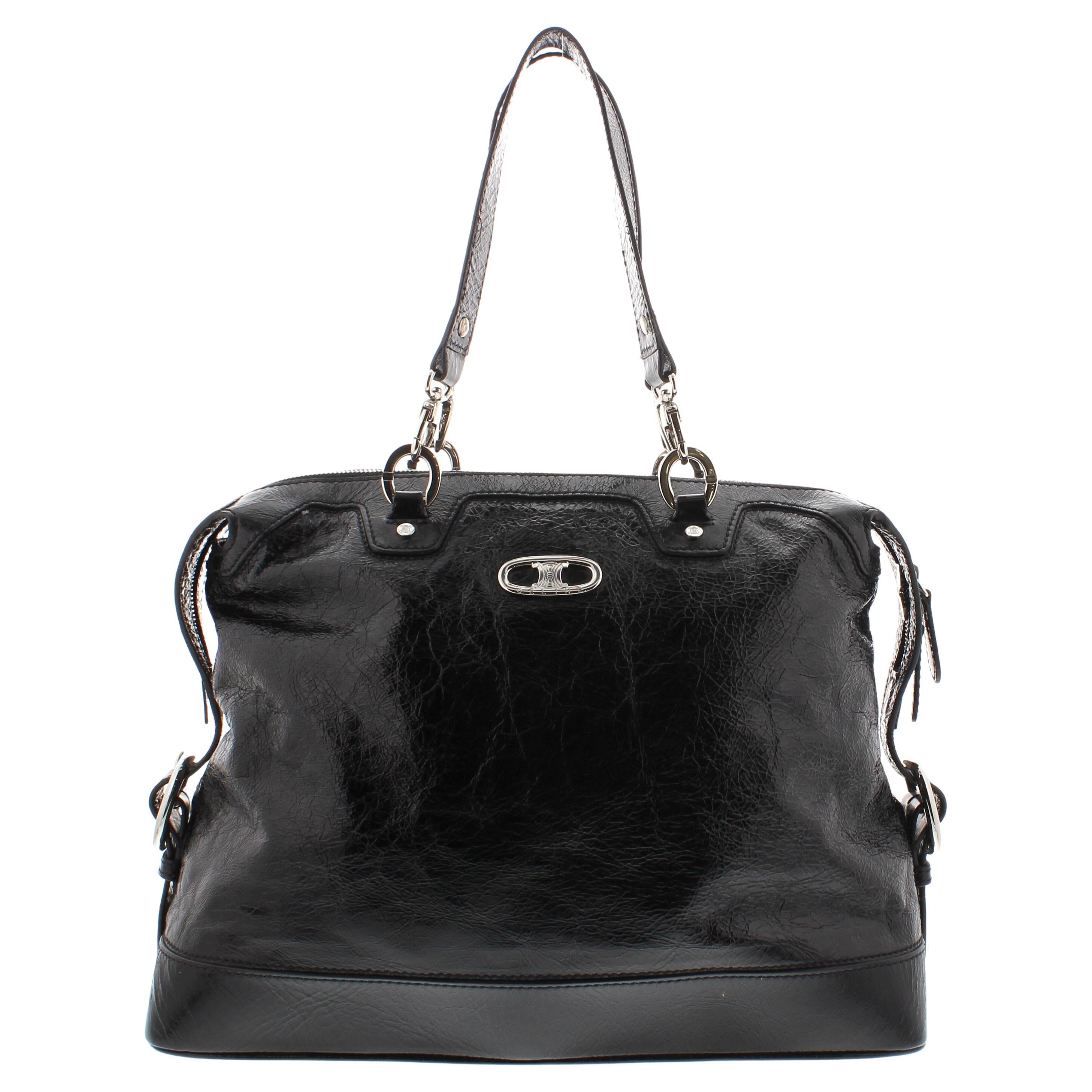 Celine Black Leather Shoulder Bag at 1stDibs | celine bag, celine handbags