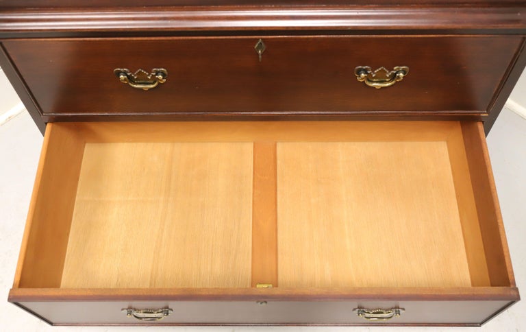 CRAFTIQUE Solid Mahogany Chippendale Style Chest on Chest with Ogee ...