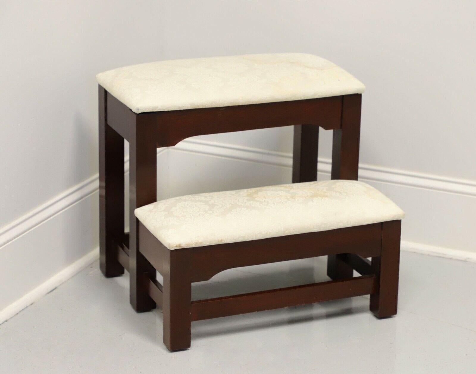 CRAFTIQUE Solid Mahogany Mellowax Finish Upholstered Bed Steps at ...