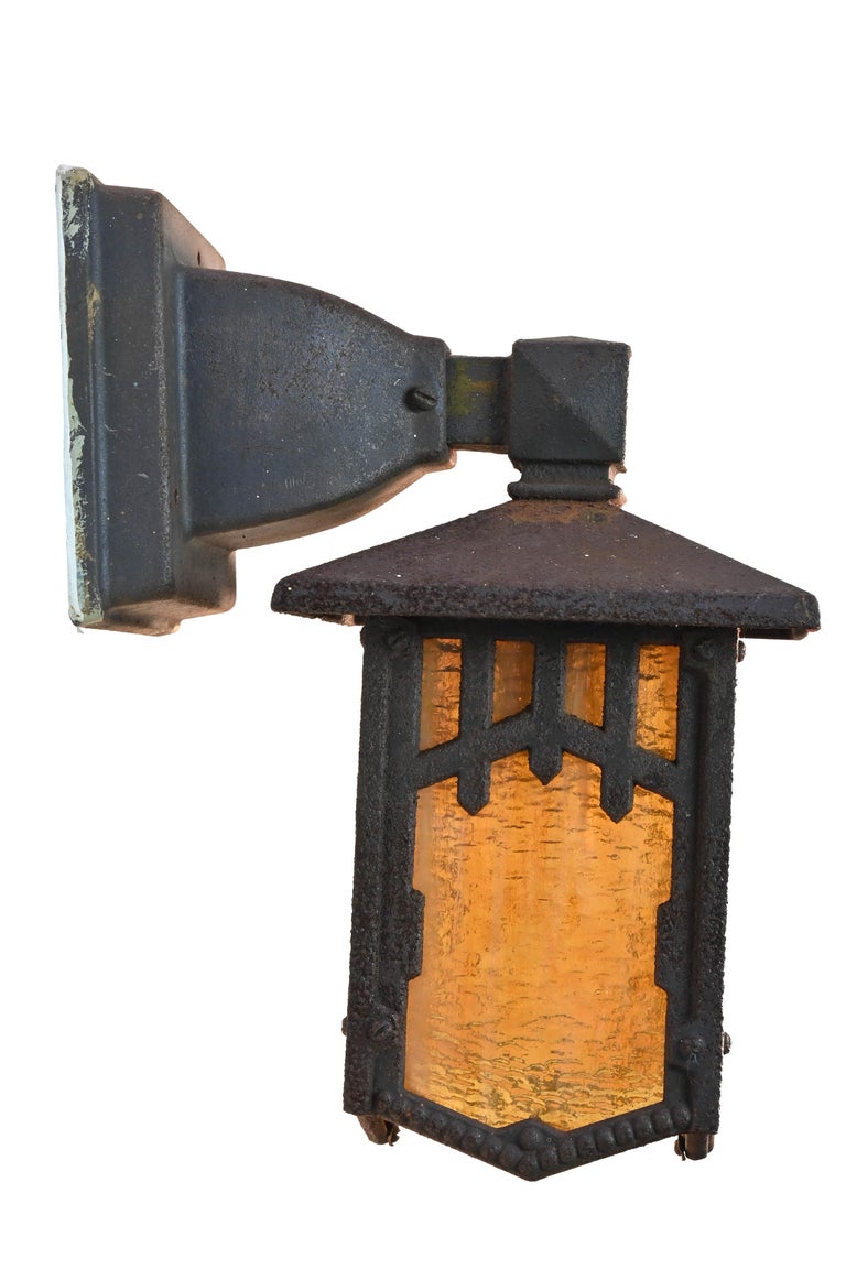 Craftsman or Arts and Crafts Exterior Lantern Sconce, Pair at 1stDibs