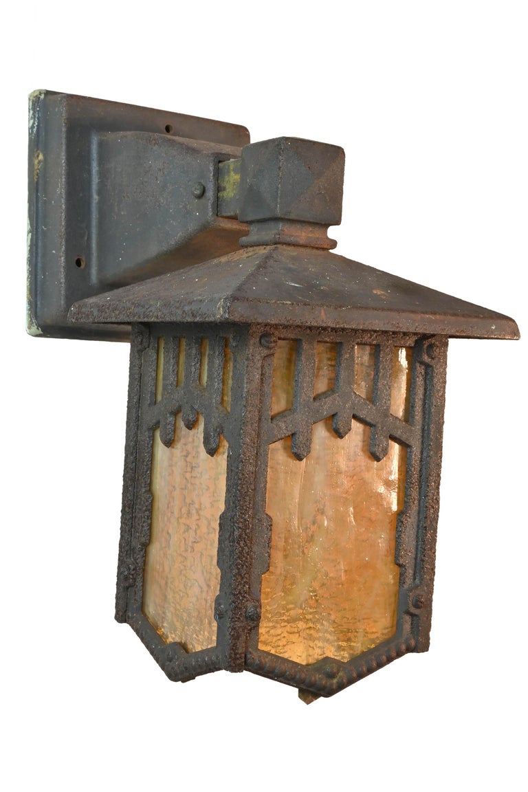 Craftsman or Arts and Crafts Exterior Lantern Sconce, Pair at 1stDibs