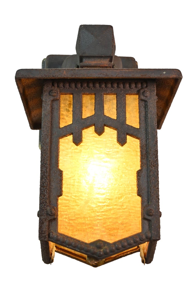 Craftsman or Arts and Crafts Exterior Lantern Sconce, Pair at 1stDibs