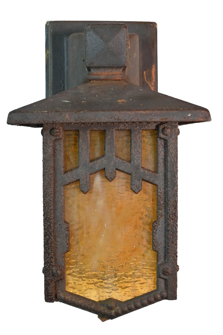 Craftsman or Arts and Crafts Exterior Lantern Sconce, Pair at 1stDibs