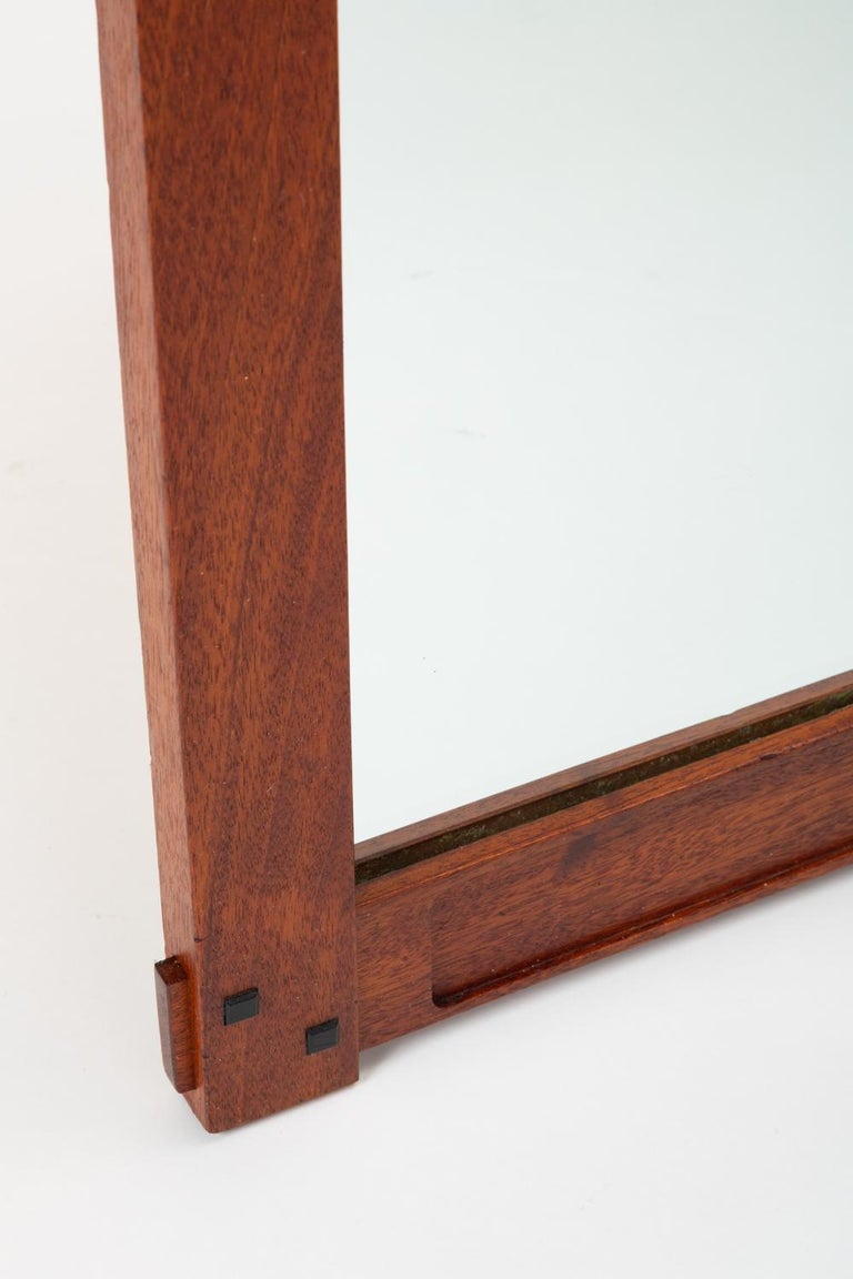 Craftsman-Style Wall Mirror with Ebony Inlay at 1stDibs