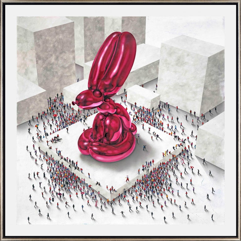 Craig Alan - "Populus: Helium Hare" Figures Gathering Around Pink ...