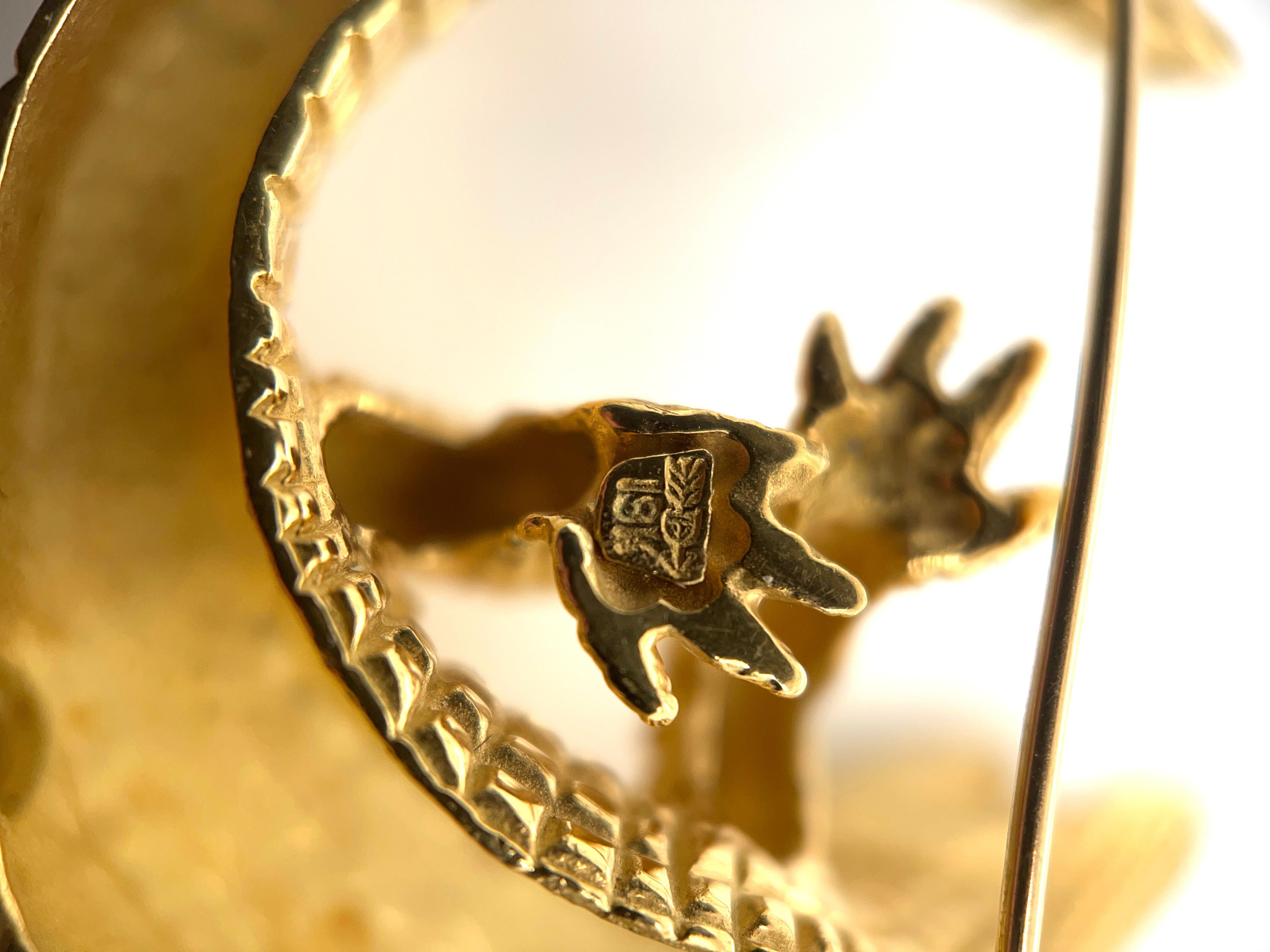 Craig Drake 18k Yellow Gold 3d Full Figure Alligator Pin Brooch For ...