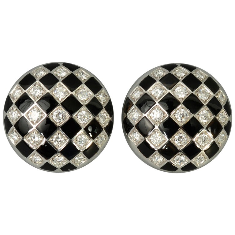 Craig Drake Diamond and Black Onyx Earrings at 1stDibs