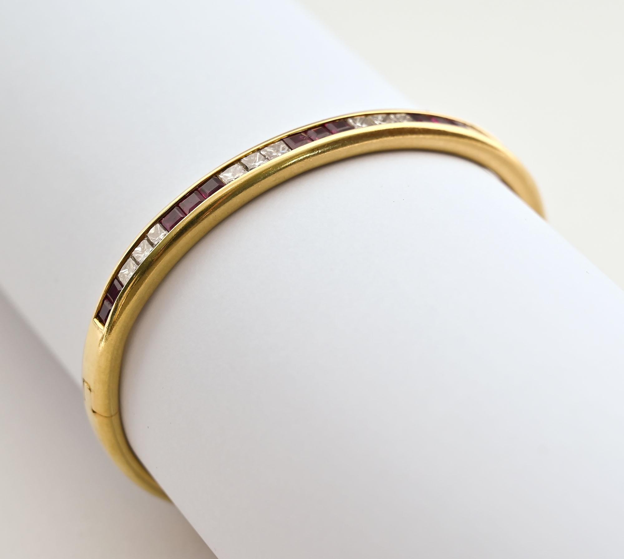 Craig Drake Diamond and Ruby Hinged Bangle Bracelet For Sale at 1stDibs ...