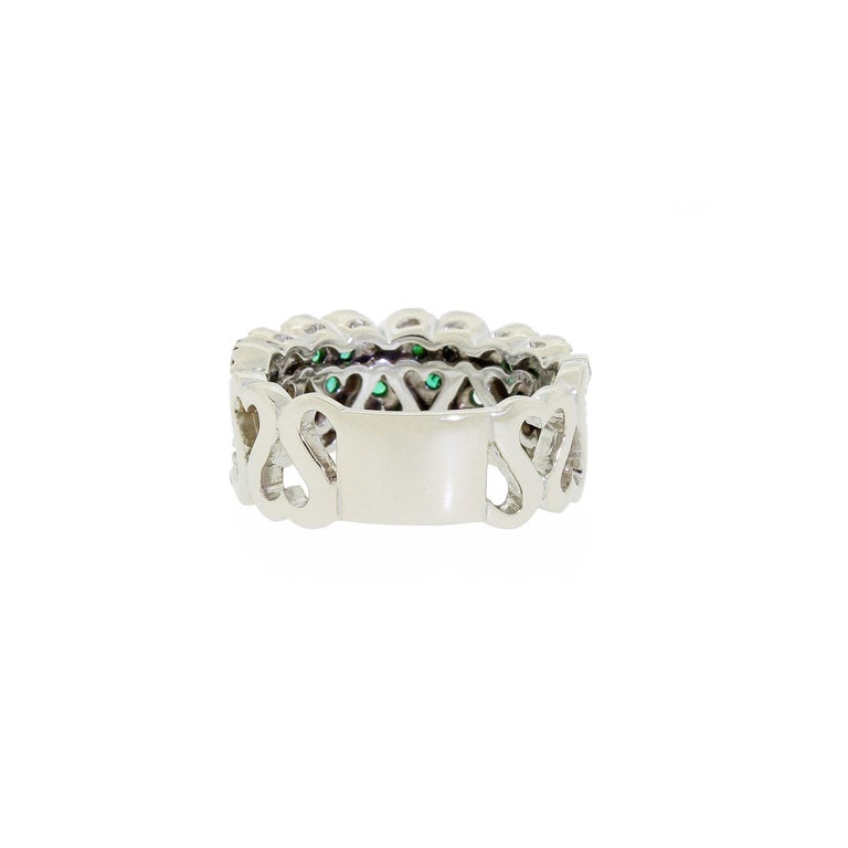 Craig Drake Love Heart 18 Karat White Gold Diamond Emerald Eternity ...
