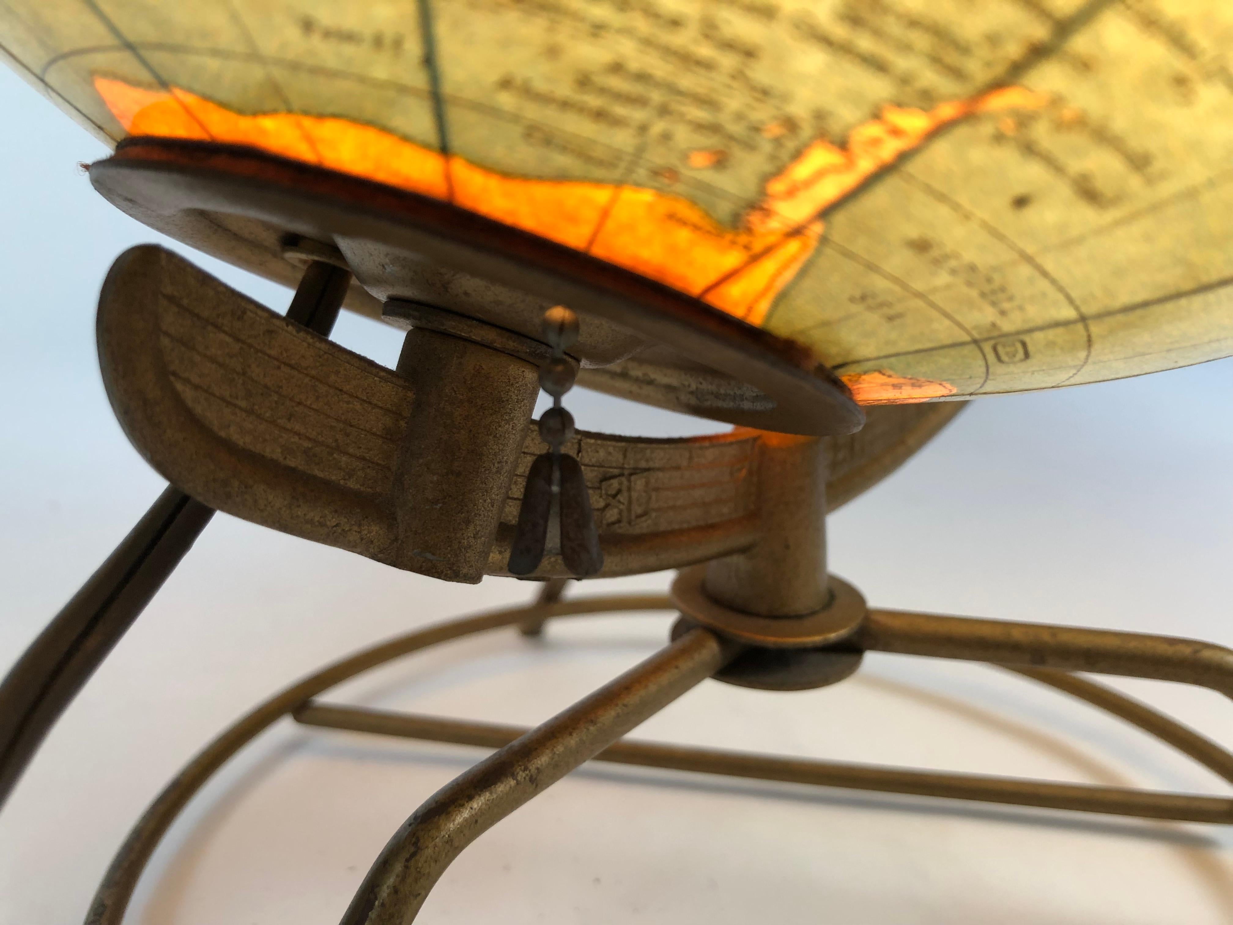 Crams Illuminated Light Up Glass Terrestrial Globe Circa 1950s At 1stdibs