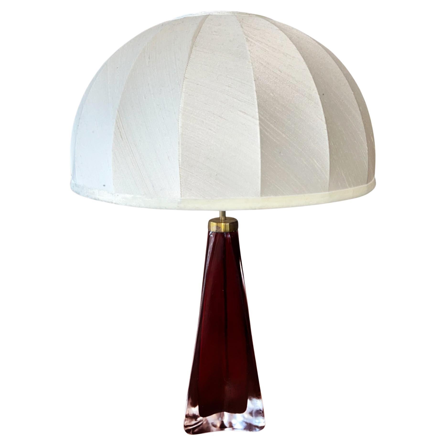 Cranberry 1960s Orrefors Table Lamp at 1stDibs