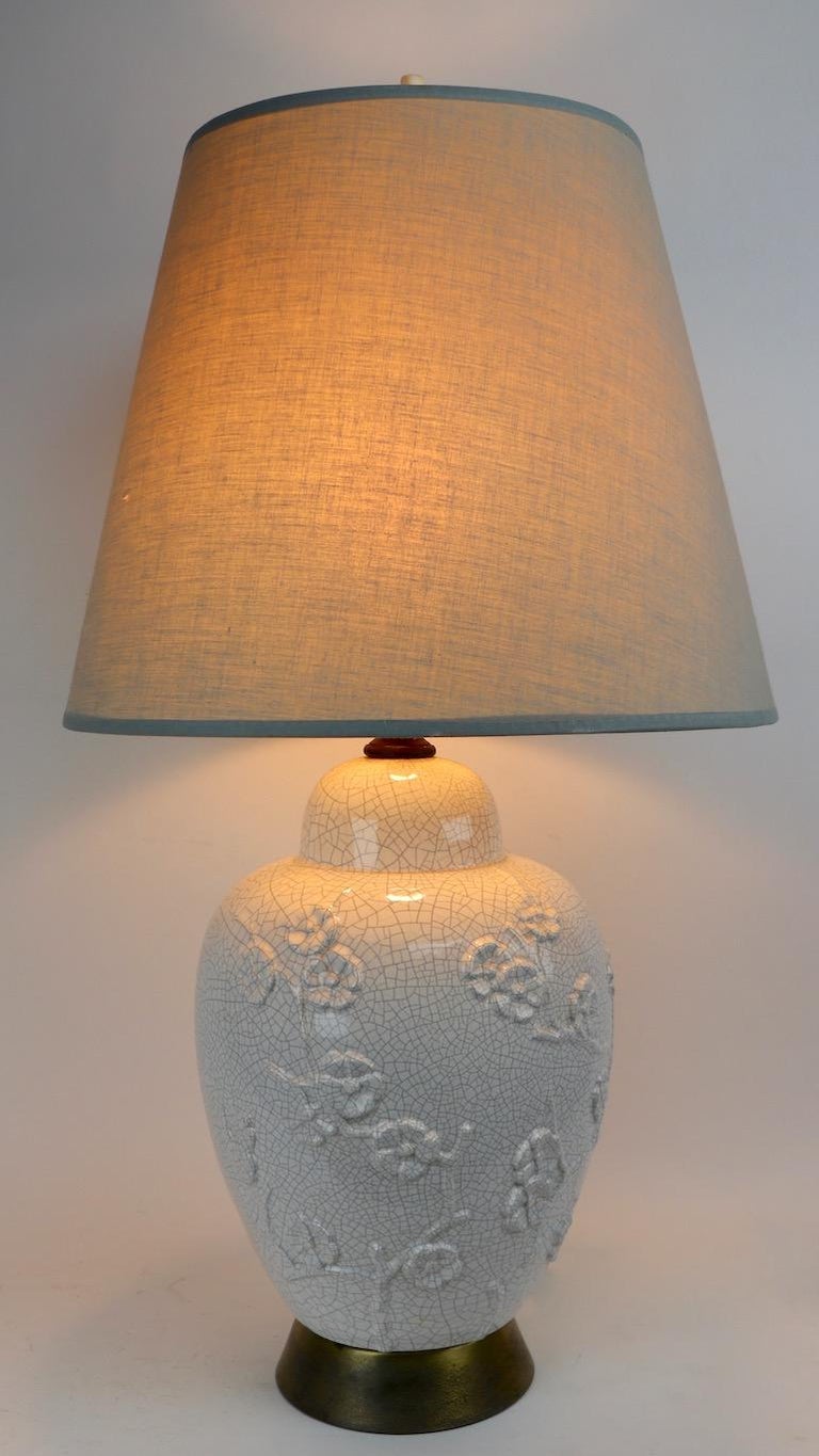 Craquelure Glaze Chinese Style Table Lamp For Sale at 1stDibs