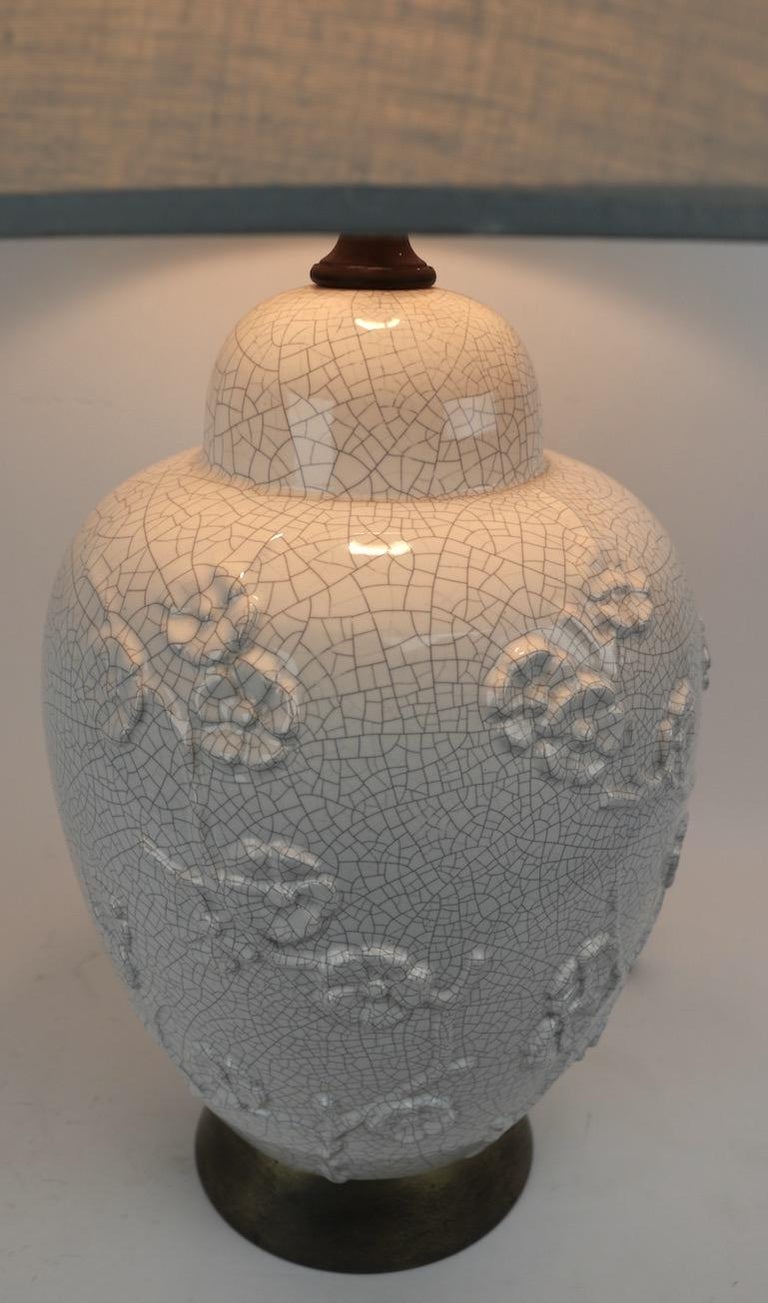 Craquelure Glaze Chinese Style Table Lamp For Sale at 1stDibs