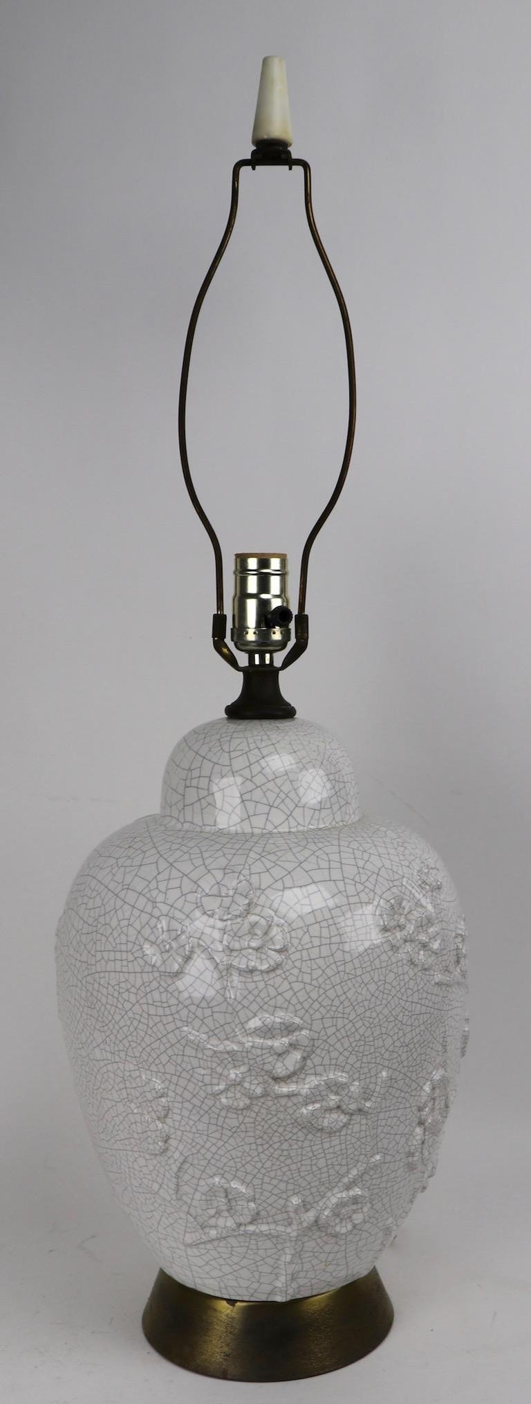 Craquelure Glaze Chinese Style Table Lamp For Sale at 1stDibs