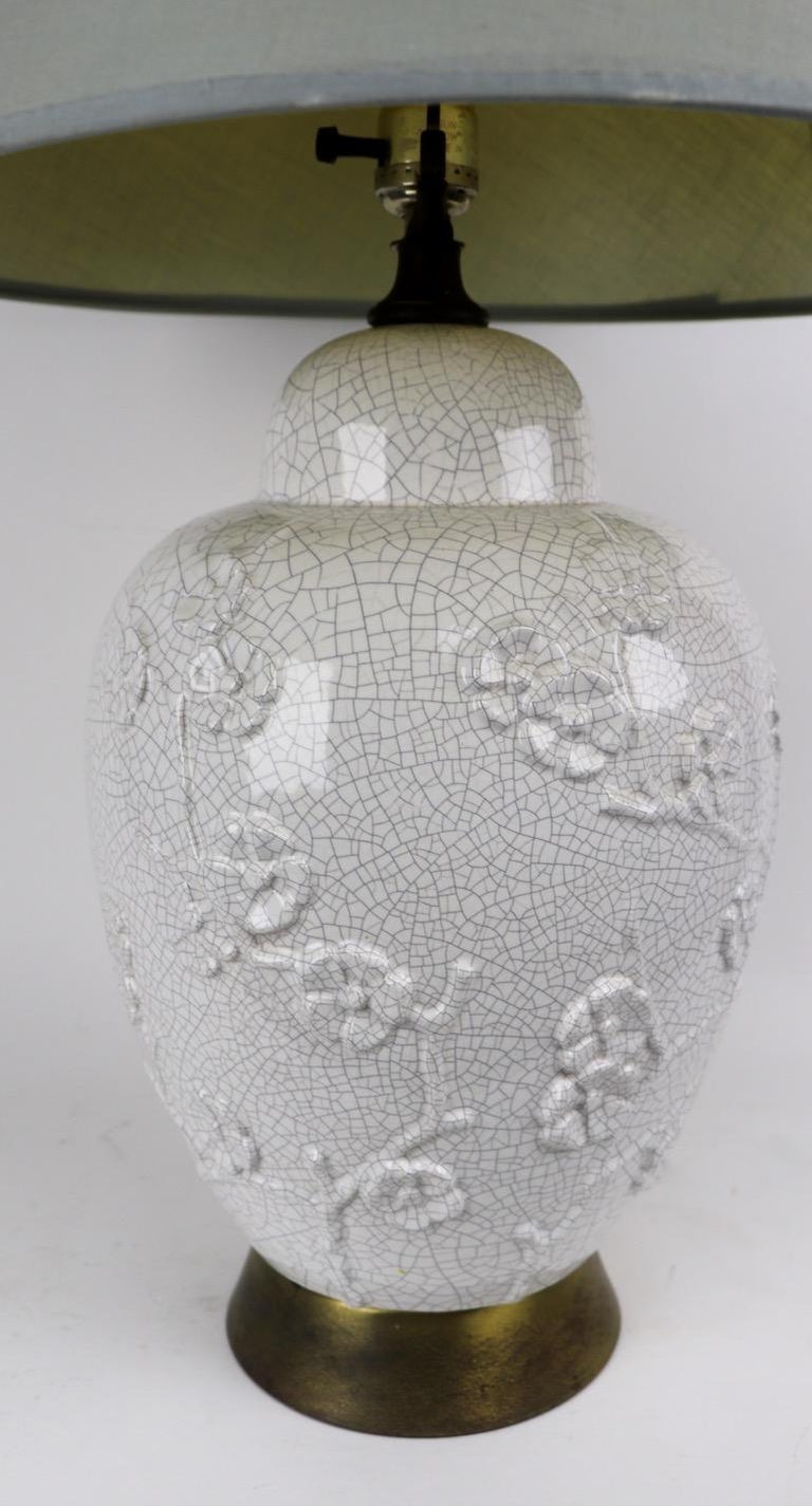 Craquelure Glaze Chinese Style Table Lamp For Sale at 1stDibs
