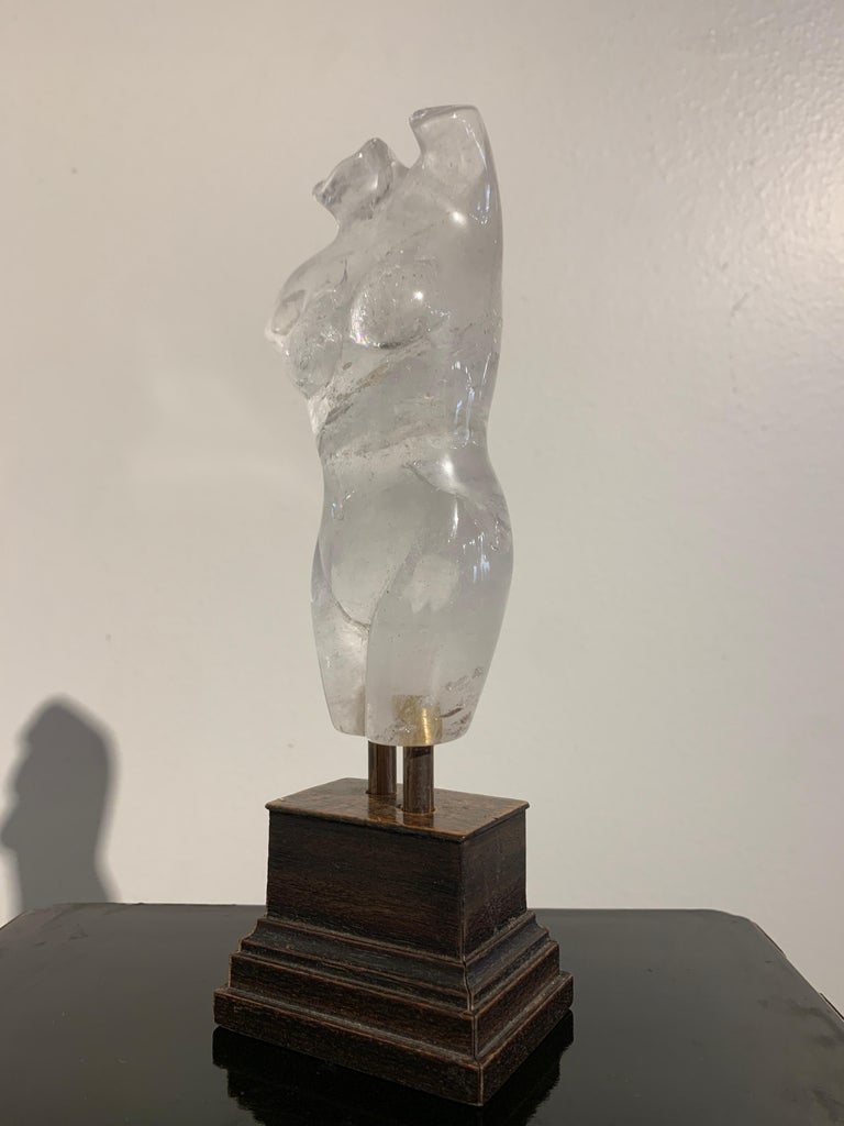 Craved Rock Crystal Figure of Venus, 20th Century For Sale at 1stDibs