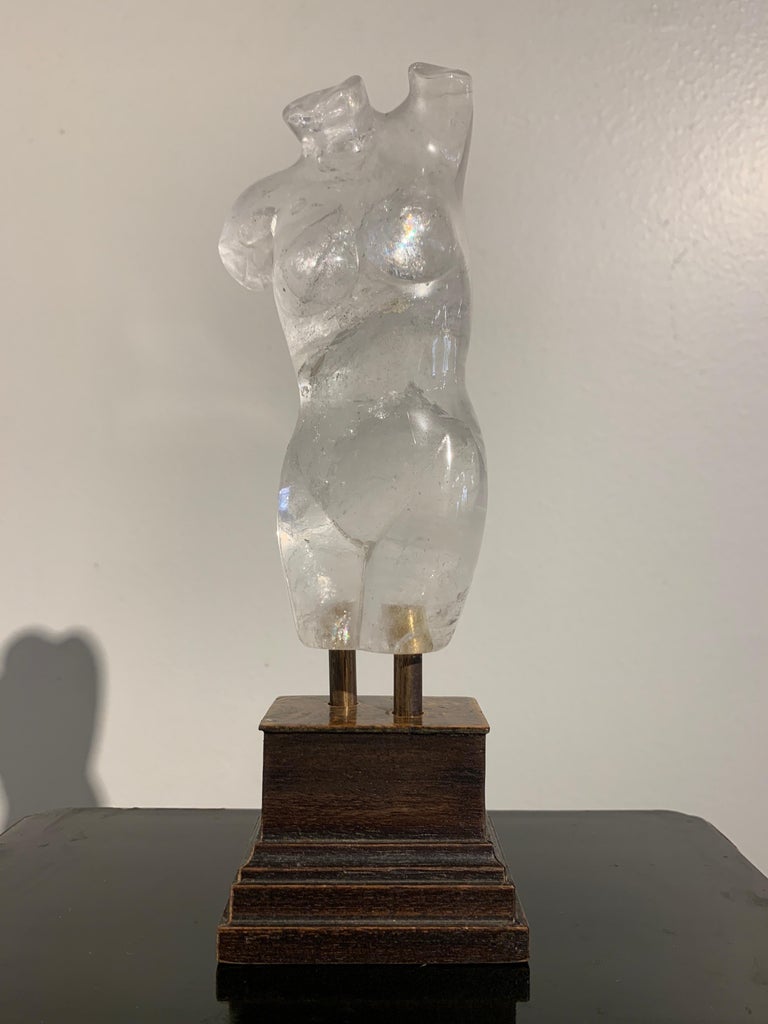 Craved Rock Crystal Figure of Venus, 20th Century For Sale at 1stDibs