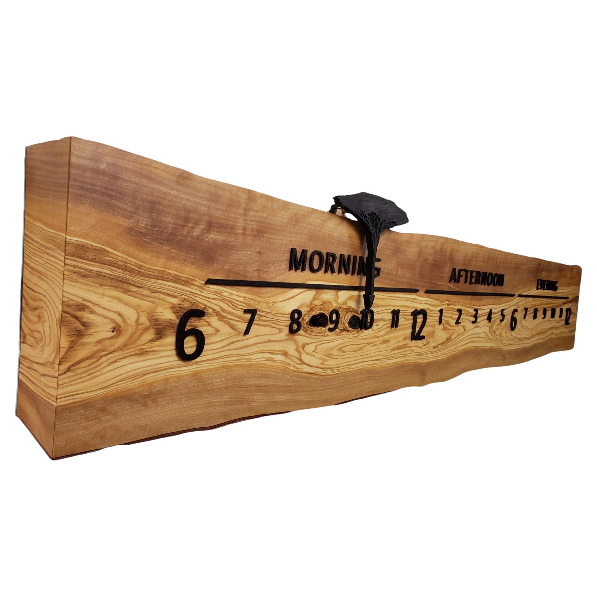 Orion: 3-Foot Walnut and Maple Linear Wall Clock For Sale at 1stDibs