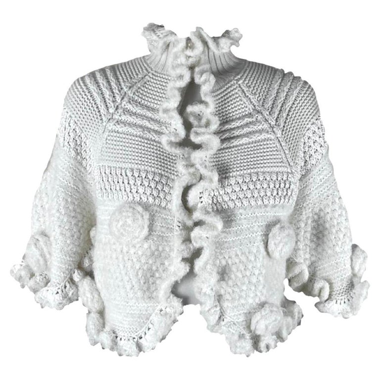 Cream Baroque Style Cashmere Cardigan For Sale at 1stDibs