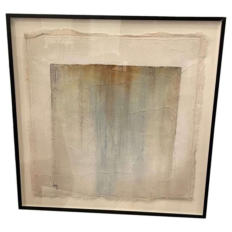 Cream, Blue and Rust Painting by Belgian Artist Diane Petry ...