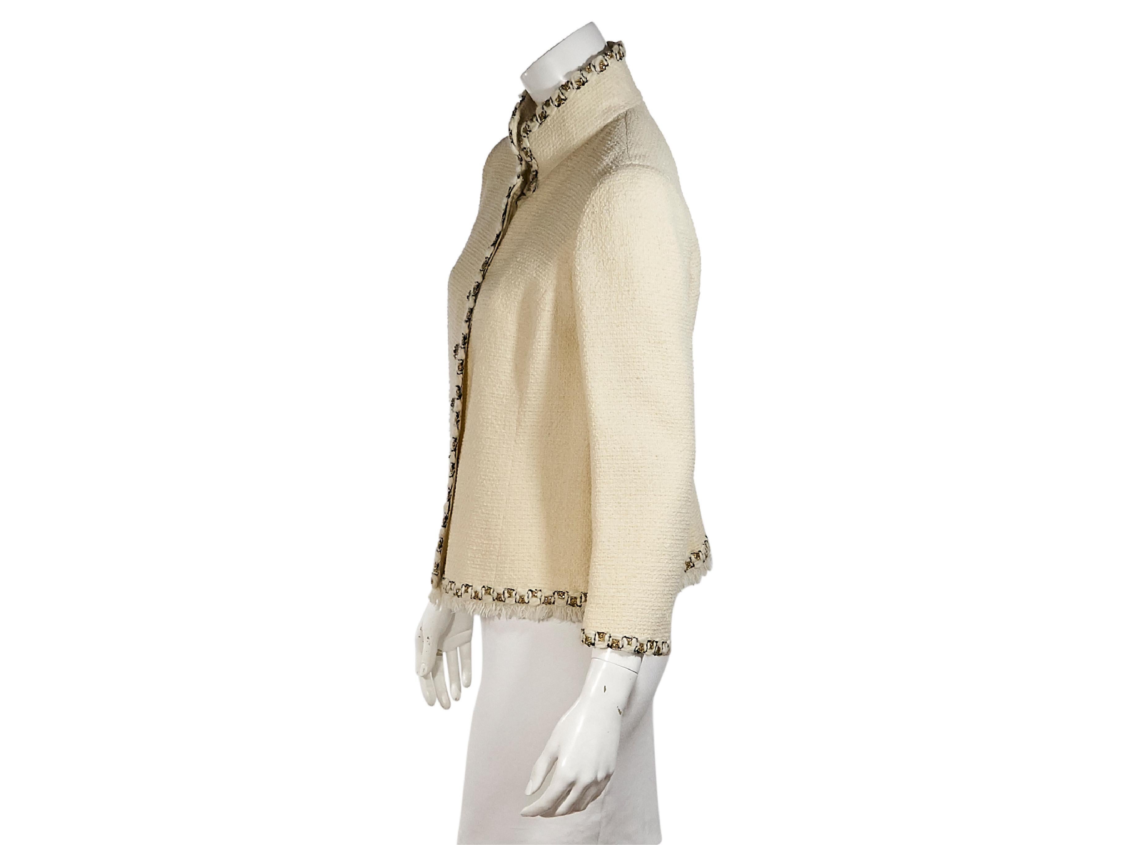 Cream Chanel Tweed Wool-Blend Jacket at 1stDibs