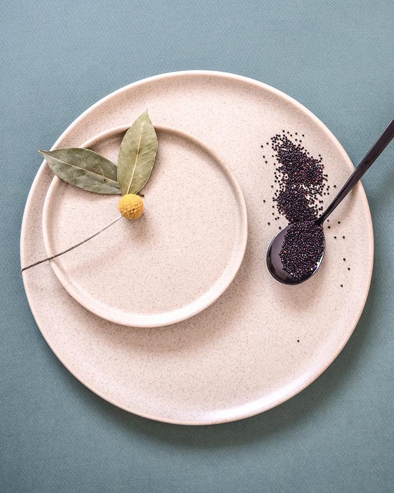 Cream Custard Handmade Organic Modern Dinner Plates, Set of 4 For Sale ...