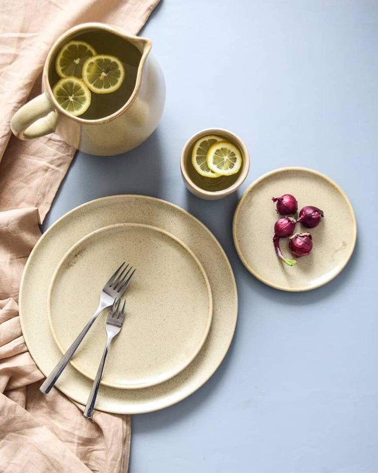 Cream Custard Handmade Organic Modern Dinner Plates, Set of 4 For Sale ...