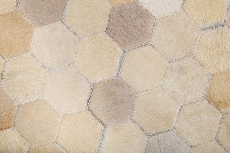 Cream Customizable Angulo Cowhide Area Floor Rug Medium at 1stDibs