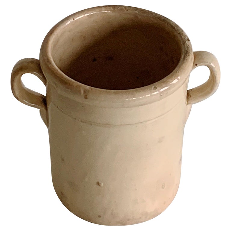 Cream Double Handle Porcelain Crock, Italy, Midcentury at 1stDibs