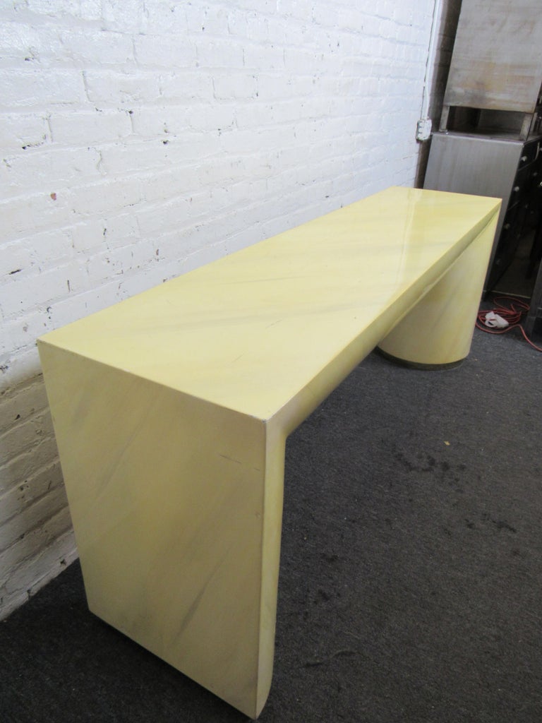 Cream Lacquer Console Table For Sale at 1stDibs