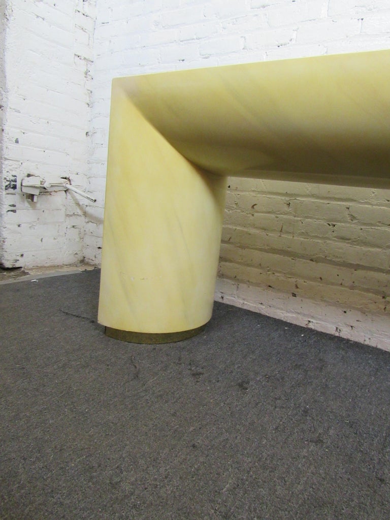 Cream Lacquer Console Table For Sale at 1stDibs