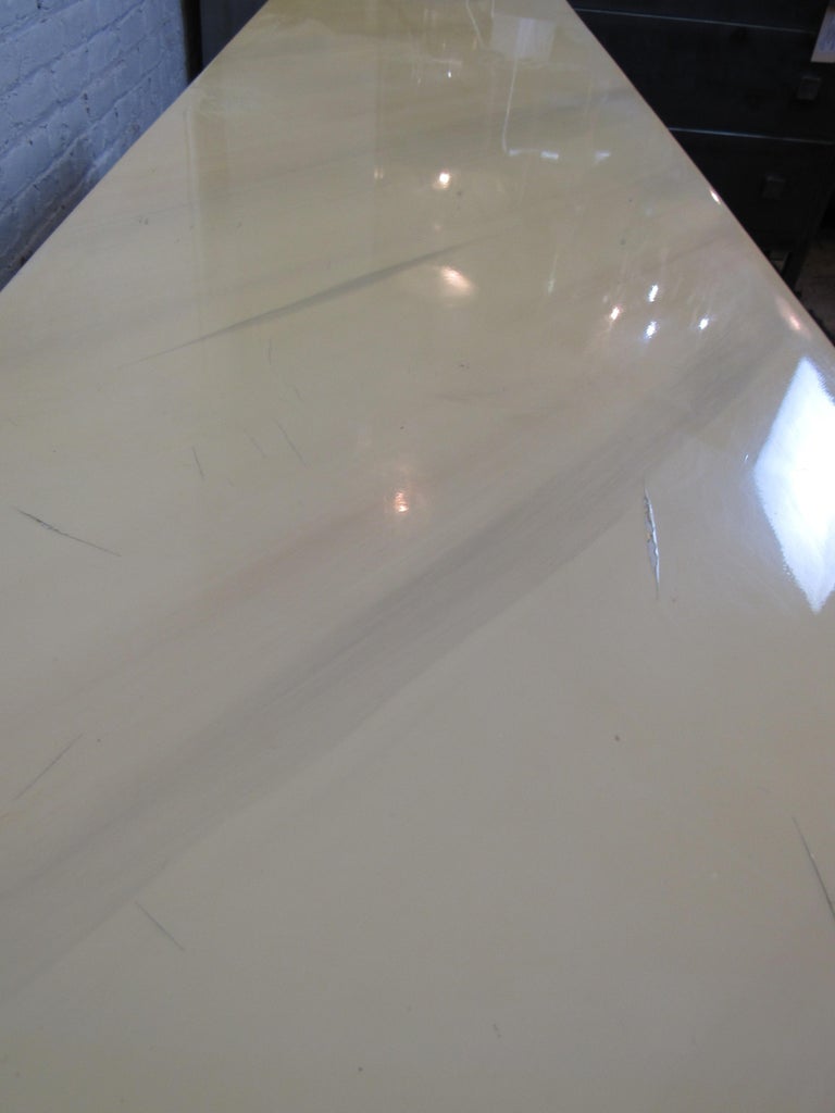 Cream Lacquer Console Table For Sale at 1stDibs