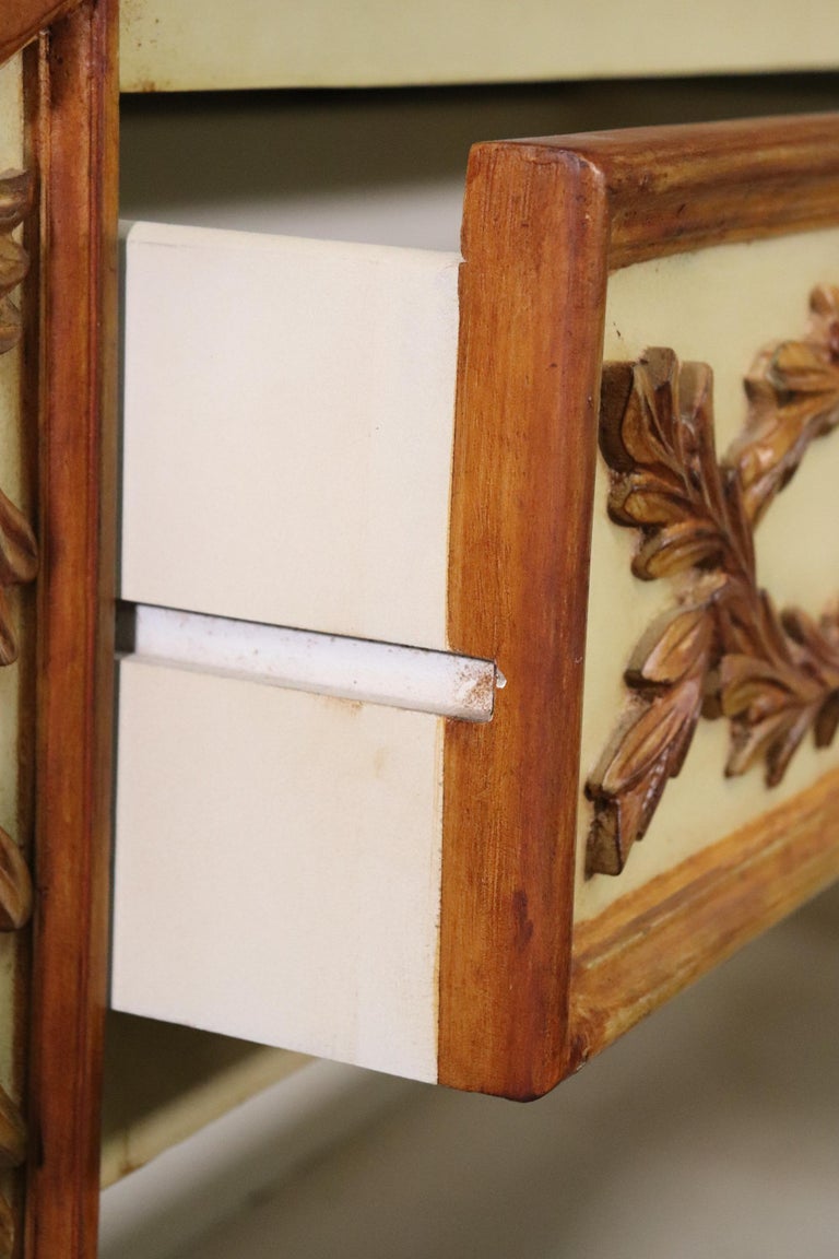 Cream Paint and Gold French Louis XVI Commode Dresser at 1stDibs