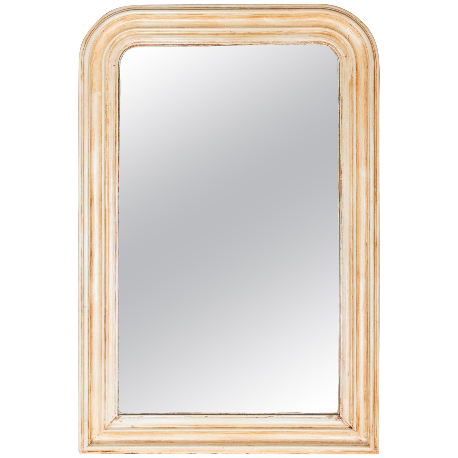 Cream Painted Antique French Louis Philippe Mirror at 1stDibs