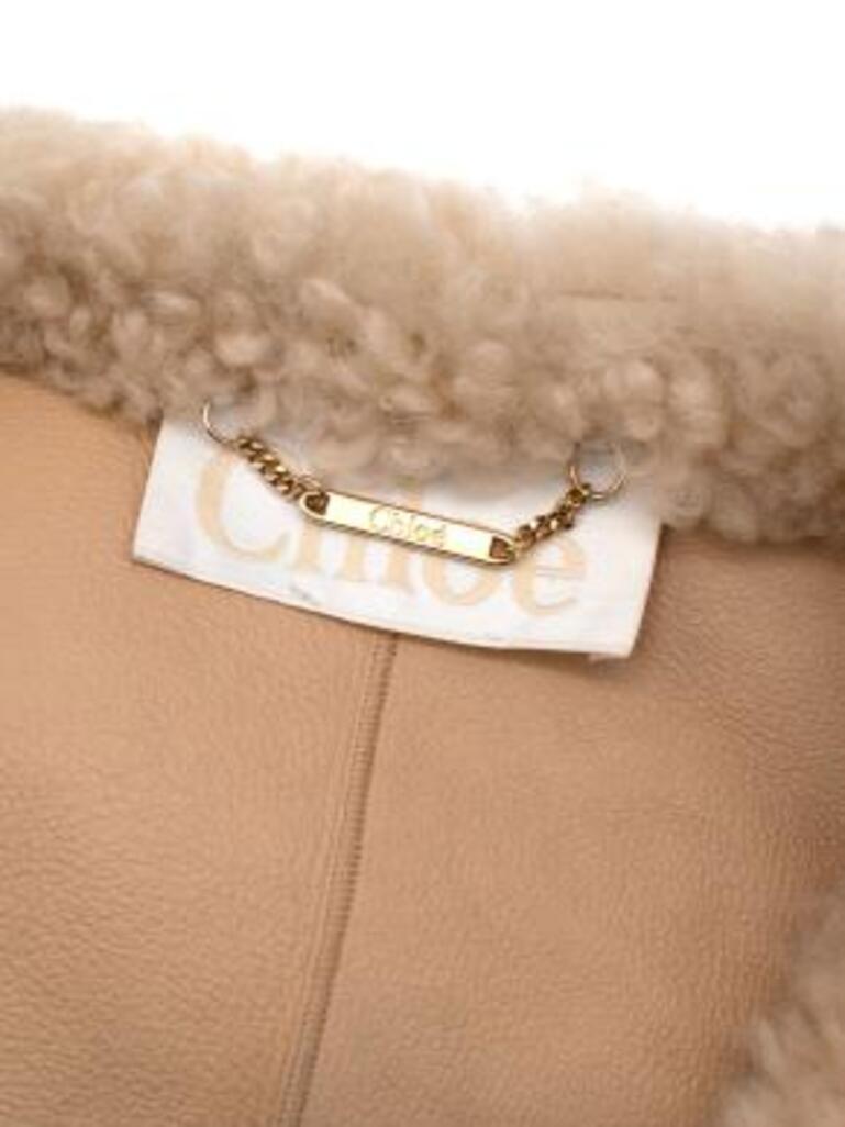Cream Shearling Cocoon Coat For Sale at 1stDibs | cream shearling coat