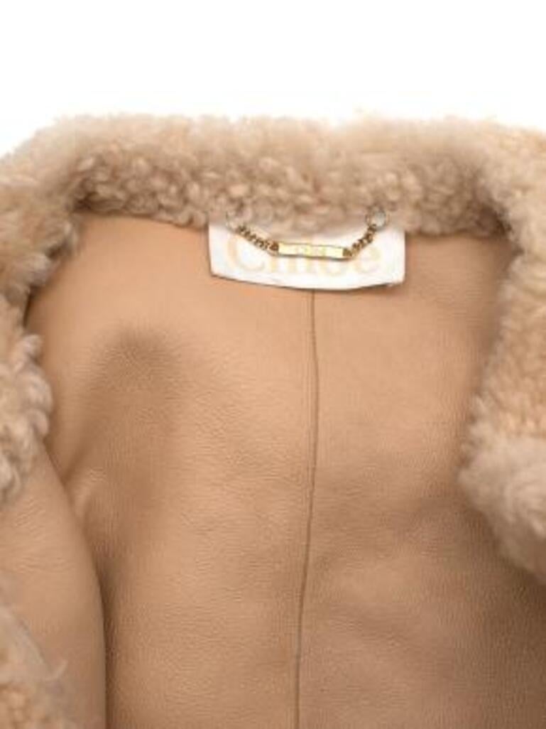 Cream Shearling Cocoon Coat For Sale at 1stDibs | cream shearling coat